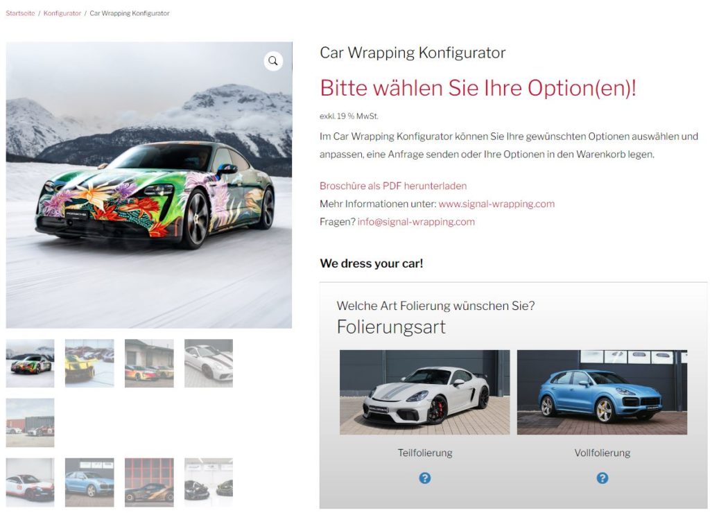 Autofolierung Online Konfigurator Kostenlos